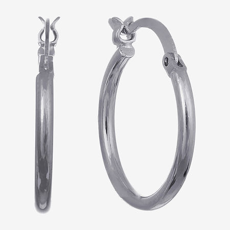 Click here for Athra Fine Silver Plated 20mm Round Tube Hoop Earr... prices