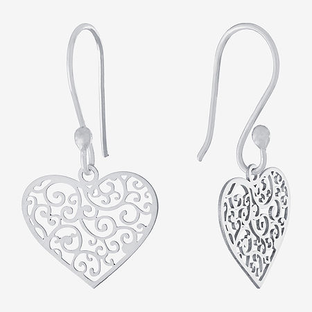 Click here for Silver Treasures Womens Sterling Silver Heart Drop... prices
