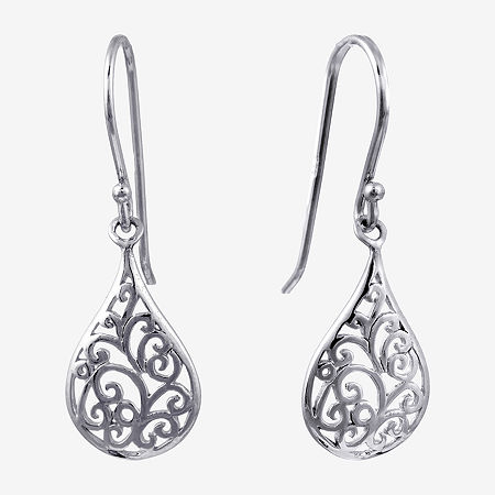 Click here for Silver Treasures Womens Sterling Silver Drop Earri... prices