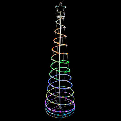 6 Green Led Lighted Outdoor Spiral Rope Light Christmas Tree | Shelly ...