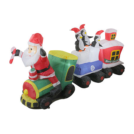 Click here for 6.5 Red and Green Inflatable Santa and Penguins on... prices