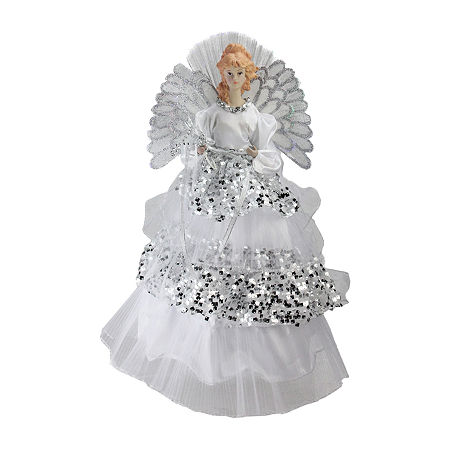 Click here for 16 White and Silver Lighted Fiber Optic Angel Sequ... prices