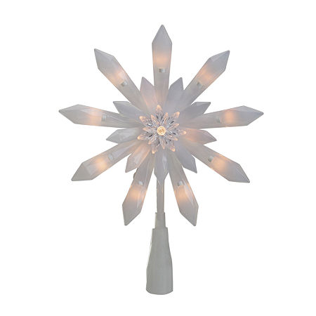 Click here for 9-Inch Lighted White Snowflake Christmas Tree Topp... prices