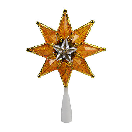 Click here for 8 Amber Mosaic Star Christmas Tree Topper - Clear... prices