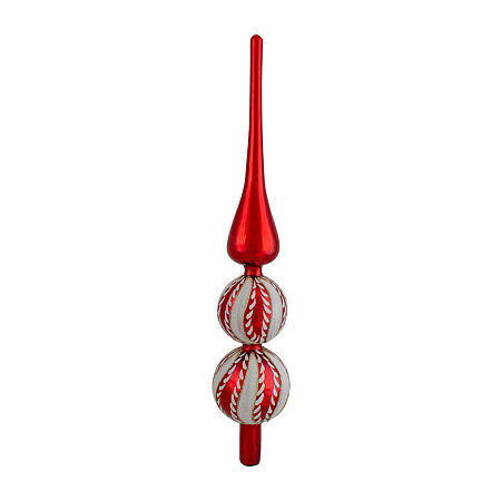 Click here for 14.75 Red and White Glass Finial Christmas Tree To... prices