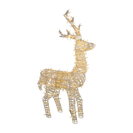 Northlight 48 Led Lighted Upright Standing Reindeer Outdoor Christmas Decoration - White