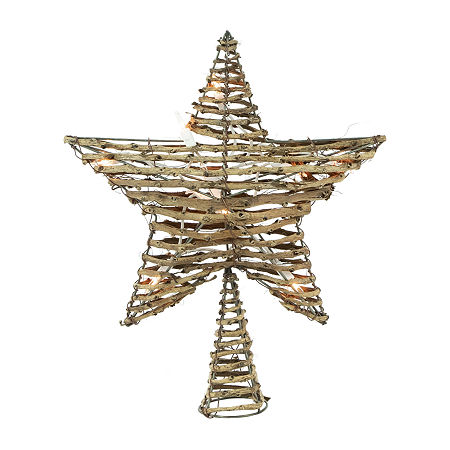 Click here for 11.5 Lighted Rattan Star Christmas Tree Topper - C... prices