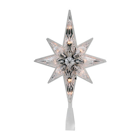 Northlight 10.75 Faceted Star of Bethlehem Christmas Tree Topper - Clear Lights - Clear