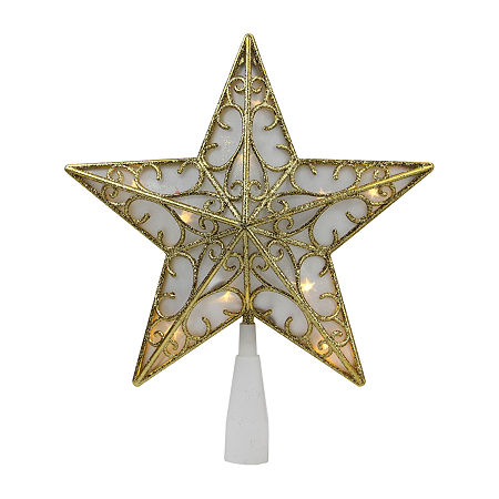 Click here for 9 Gold and White Glittered Star LED Christmas Tree... prices