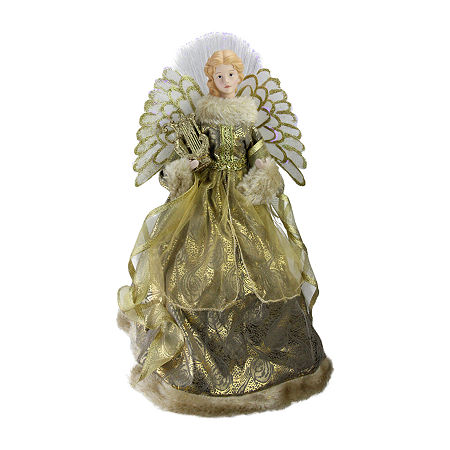 Click here for 16 Gold and Brown Lighted Angel in Gown with Harp... prices