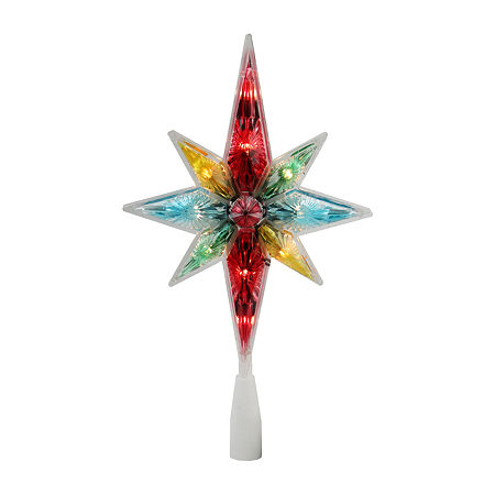 Click here for 10.75 Multi Colored Faceted Star of Bethlehem Chri... prices