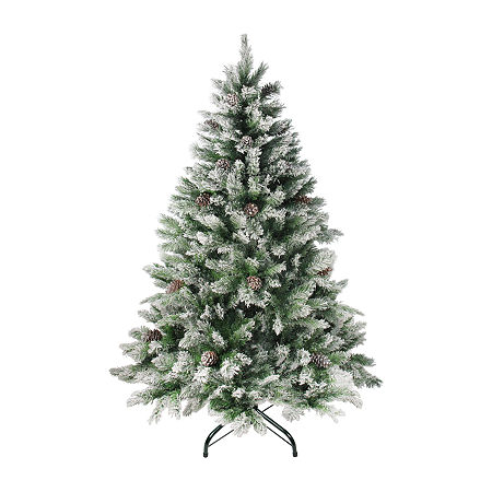 Click here for 7 Flocked Angel Pine Artificial Christmas Tree - U... prices
