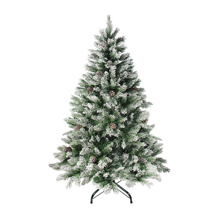 Click here for 6 Medium Flocked Angel Pine Artificial Christmas T... prices