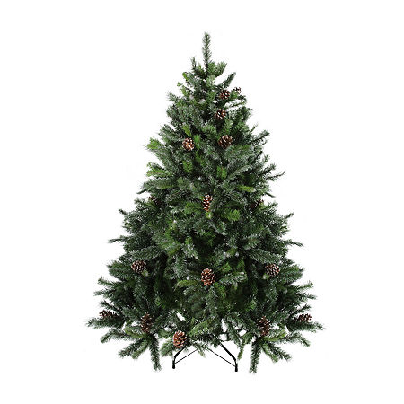 Northlight 7 Snowy Delta Pine with Pine Cones Artificial Christmas Tree - Unlit - Green