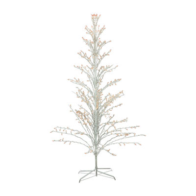 6' White Lighted Christmas Cascade Twig Tree Outdoor Decoration - Clear ...
