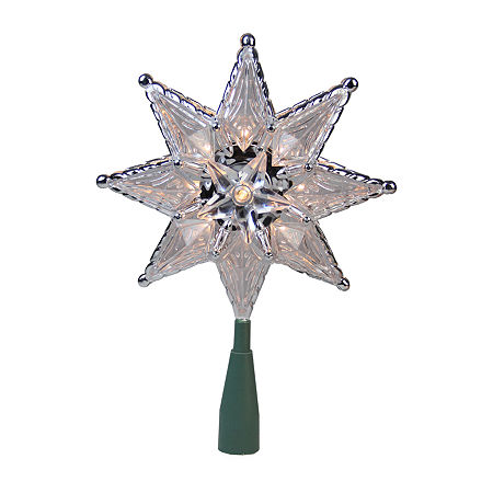 Click here for 8 Silver and Clear Mosaic Star Lighted Christmas T... prices