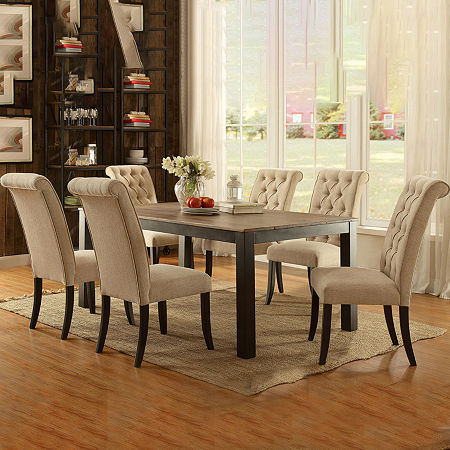 Click here for Abohm 7-pc. Rectangular Dining Set  One Size  Whit... prices