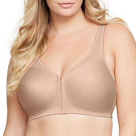 Womens Full Figure Plus Size MagicLift Front Close Posture Back Support Bra 1265 - Cafe