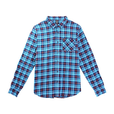 Neff Mens Regular Fit Long Sleeve Flannel Shirt, Color: Navy - JCPenney