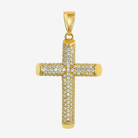 Click here for Mens White Cubic Zirconia 14K Gold Cross Pendant... prices