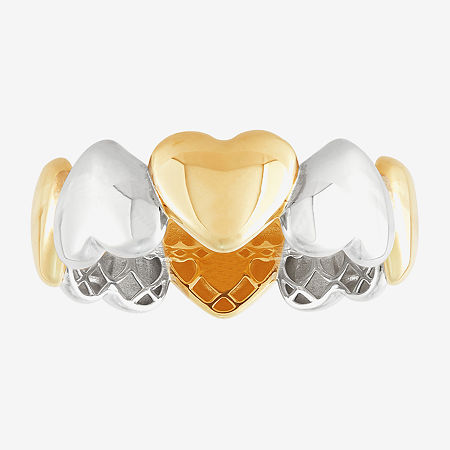 Click here for Womens 8.5MM 10K Two Tone Gold Heart Band  6 prices