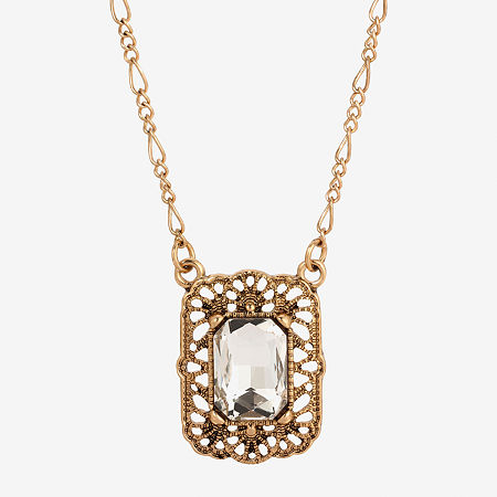 1928 Womens Alloy 16 Inch Pendant Necklace  One Size  White