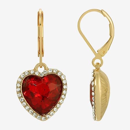Click here for 1928 Womens Heart Drop Earrings  One Size  Red prices