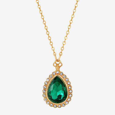 2028 Teardrop Necklace - Green