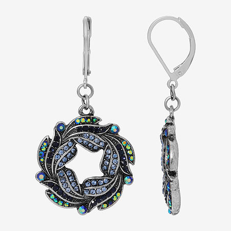 2028 Silver-Tone Multi Ab Wreath Earrings - Blue