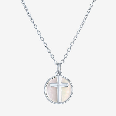 Click here for Womens White Mother Of Pearl Sterling Silver Cross... prices