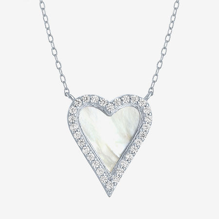 Click here for Womens White Mother Of Pearl Sterling Silver Heart... prices