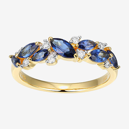 Click here for 2MM Gemstone 18K Gold Over Silver Band  8  Sapphir... prices