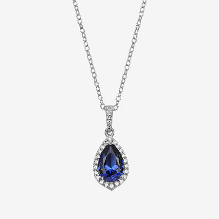 Click here for Womens Gemstone Sterling Silver Pear Pendant Neckl... prices