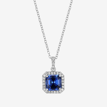 Click here for Womens Gemstone Sterling Silver Cushion Pendant Ne... prices