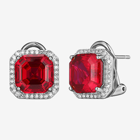 Click here for Gemstone Sterling Silver 11.4mm Cushion Stud Earri... prices