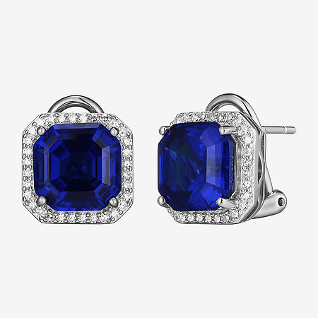Click here for Gemstone Sterling Silver 11.4mm Cushion Stud Earri... prices