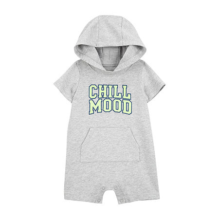 Carters Baby Boys Chill Mood Hooded Romper - Grey/green