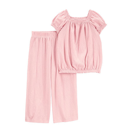 Carters Baby Girls Top & Pull-On Pants  2 Piece Set - Pink