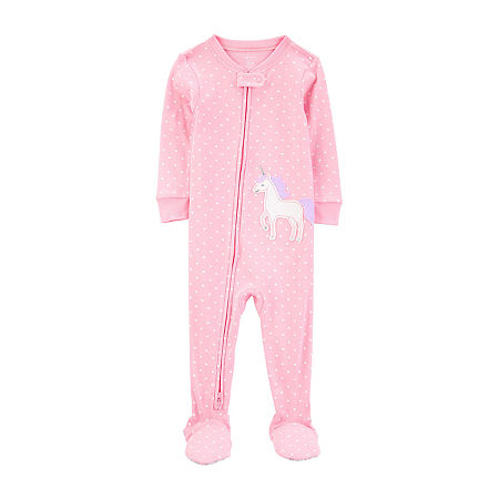 Click here for Carters Baby Girls Footed Rib Crew Neck Long Sleev... prices