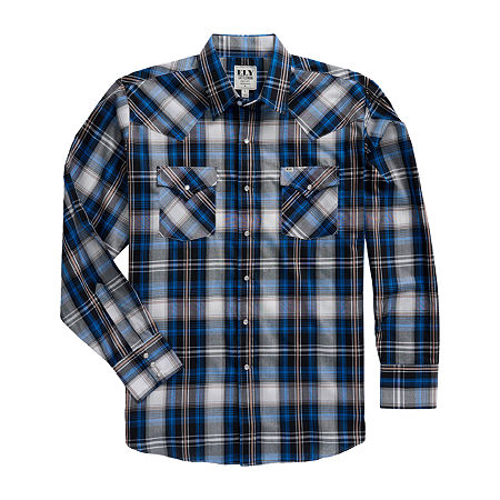 Click here for Ely Cattleman Textured Plaid Mens Long Sleeve West... prices