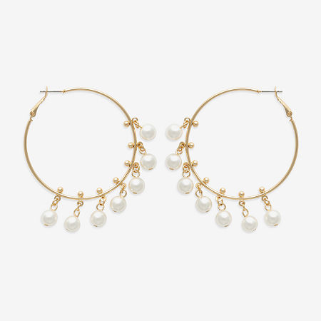 Click here for Bijoux Bar Gold Tone Womens Simulated Pearl 53.1mm... prices