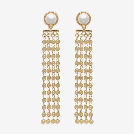 Click here for Bijoux Bar Gold Tone Womens Simulated Pearl Drop E... prices