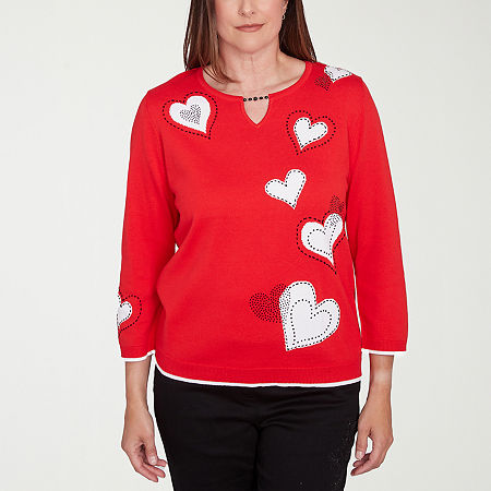 Click here for Alfred Dunner Wild At Heart Womens Split Crew Neck... prices