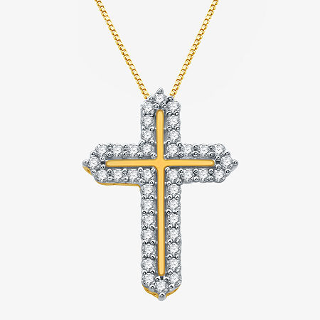 Click here for Womens 1/4 CT. T.W. Natural Diamond 10K Gold Cross... prices