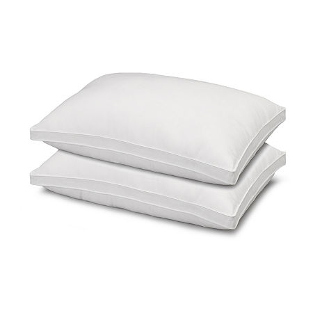 Ella Jayne Gusseted Firm Plush Down Alternative Side/Back Sleeper 2-Pack Pillow  Queen - White