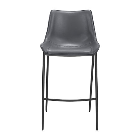 Zuo 43 Steel  Polyurethane Magnus Bar Chair - Dark Gray  Black