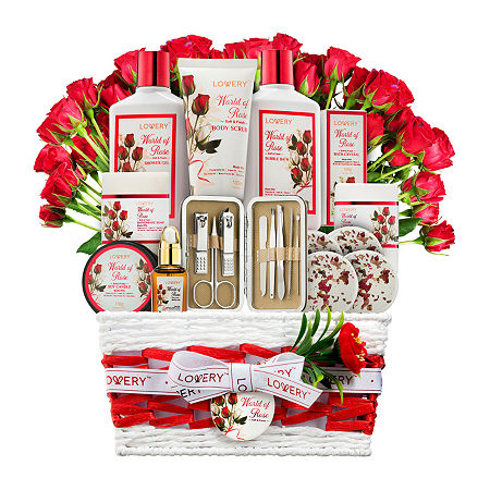 Click here for Lovery Red Rose Home Spa Basket - 35pc Bath And Bo... prices
