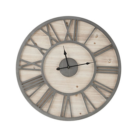 Madison Park Mason Wall Clock  23.6 L x 23.6 W - Natural