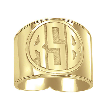 Click here for Personalized Circle Block Monogram Ring  9 1/2  Ye... prices