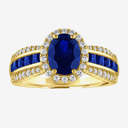 Click here for Womens Lab Created Blue Sapphire 10K Gold Cocktail... prices